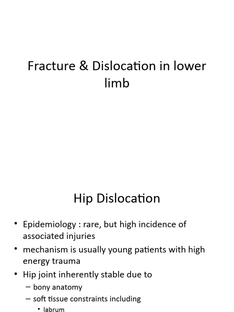 Lower Extremity Fractures and Dislocations | PDF | Hip | Knee