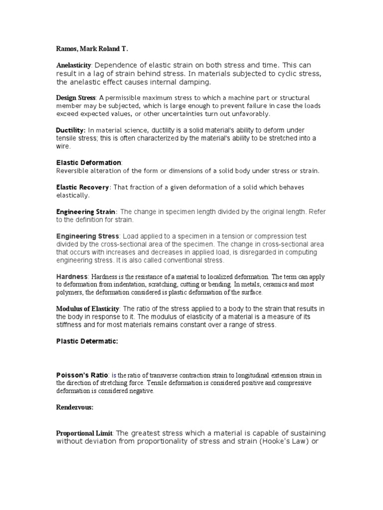 Mat Sci | PDF | Deformation (Engineering) | Stress (Mechanics)
