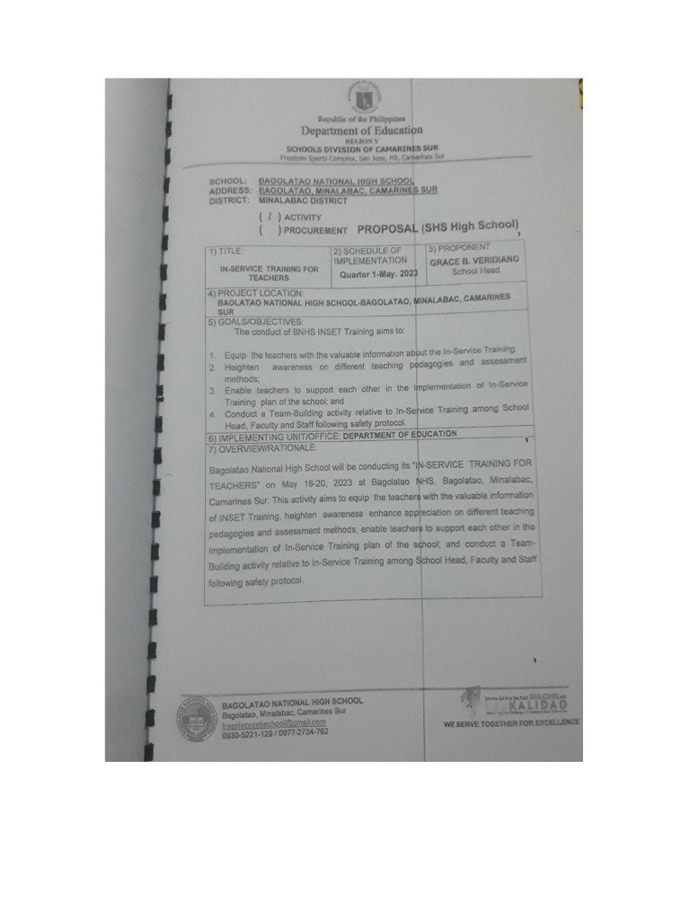 BNHS Inset 2023 | PDF