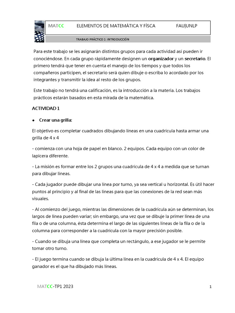 Matcc CR 2023 TP Introduccion - Mate1 | PDF | Escalera