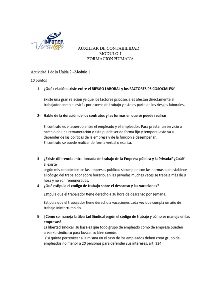 Actividad 1 Unidad 2 Del Módulo 1 Jonathan | PDF | Crecimiento personal y profesional | Negocios