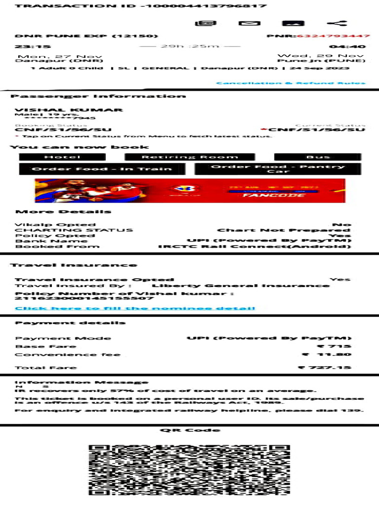 DND To PNR TICKET | PDF