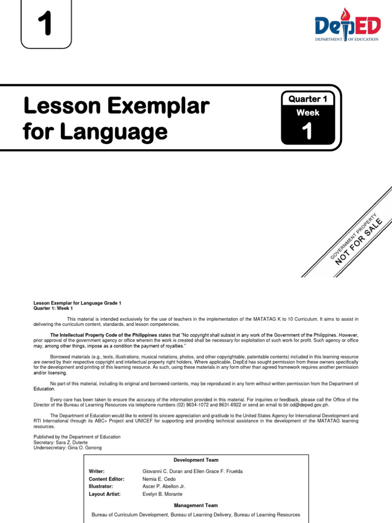LE Language Q1 Week1 v.2. | PDF | Learning | Copyright