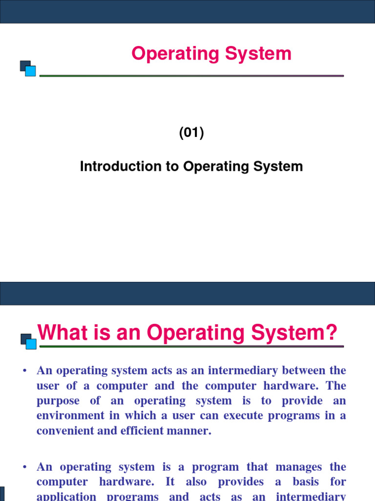 01-Introduction To Operating System | PDF | Computer Data Storage | Operating System