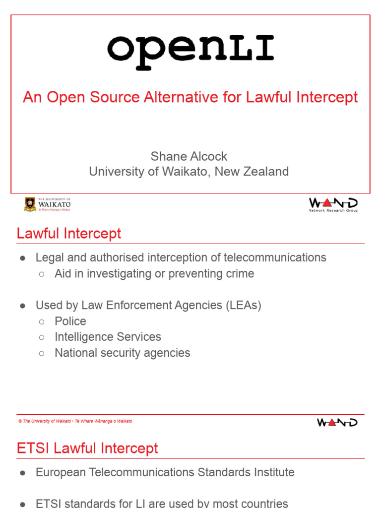 OpenLI An Open Source Alternative For Lawful Intercept | PDF | Ip Address | Voice Over Ip