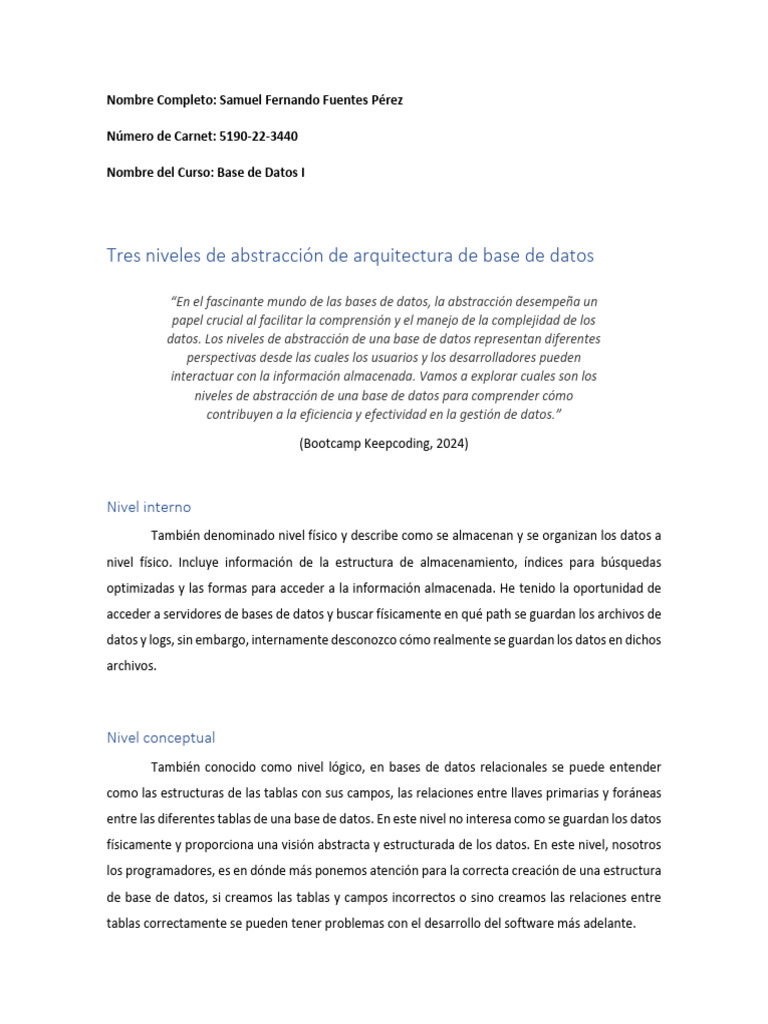 Tarea I - Bases de Datos I | PDF | Bases de datos | Software