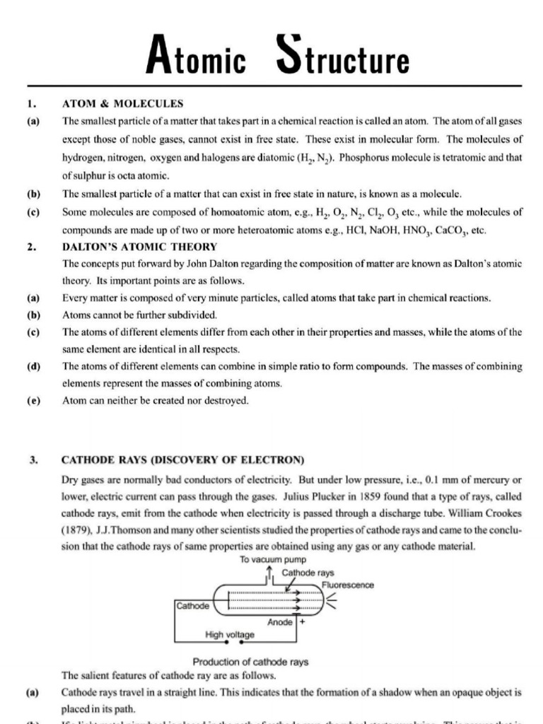 Ch.2 Structure of Atom Notes | PDF