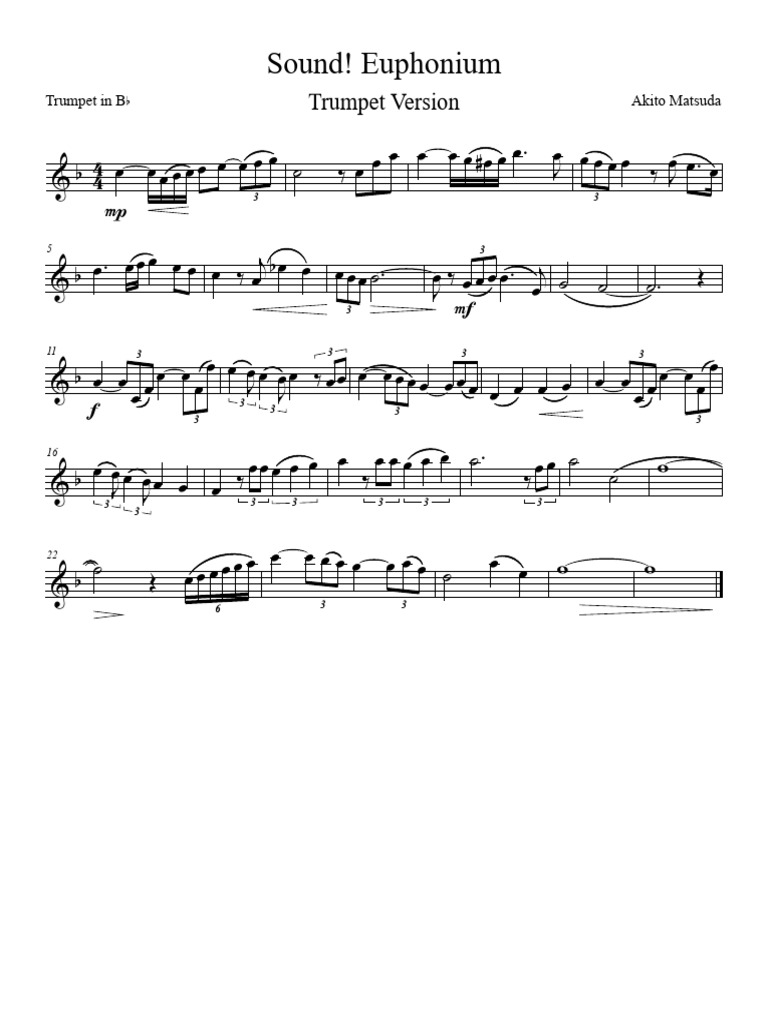 Sound! Euphonium Trumpet Transposition | PDF