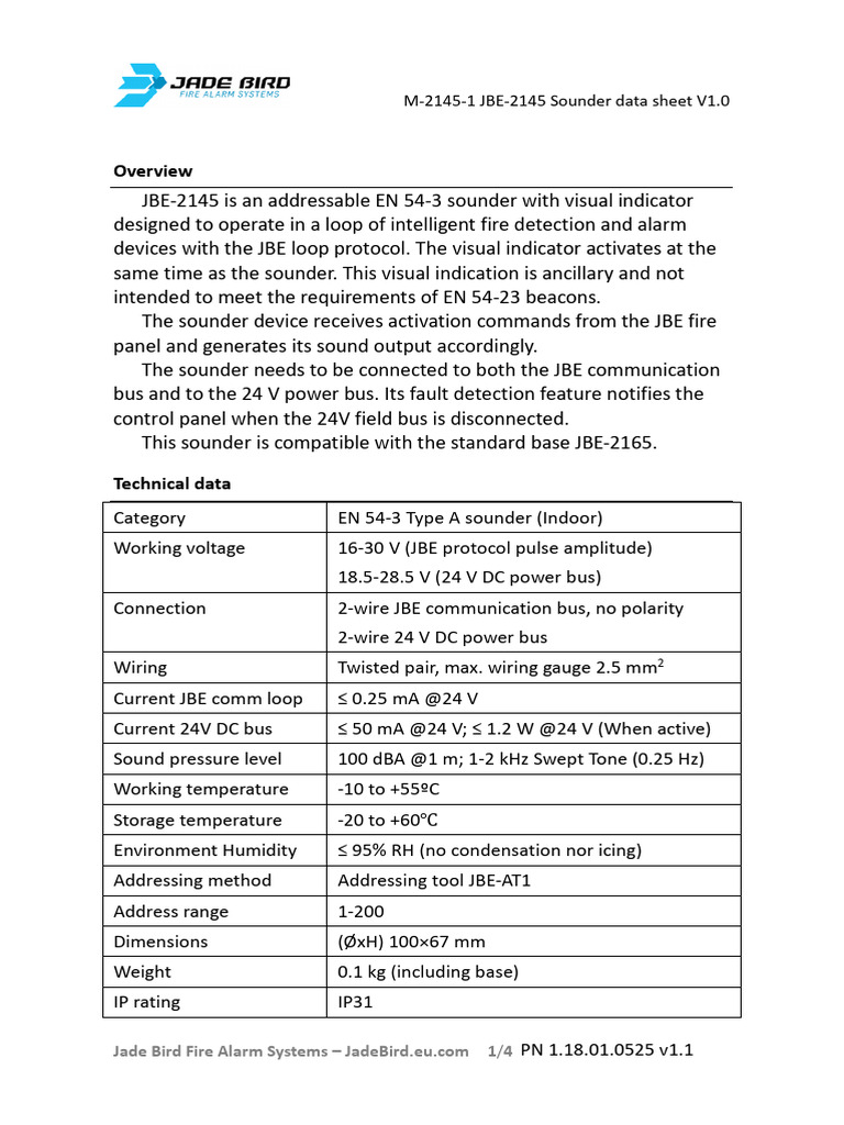 Jbe-2145 Id DSH 20200217 1.0 | PDF | Electrical Engineering | Electricity