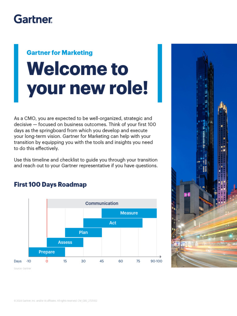 Cmo First 100 Days Checklist | PDF | Performance Indicator | Marketing