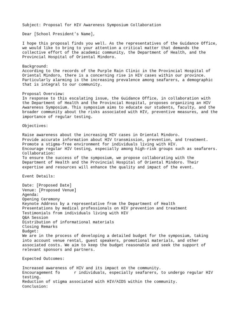 Proposal | PDF | Hiv | Hiv/Aids