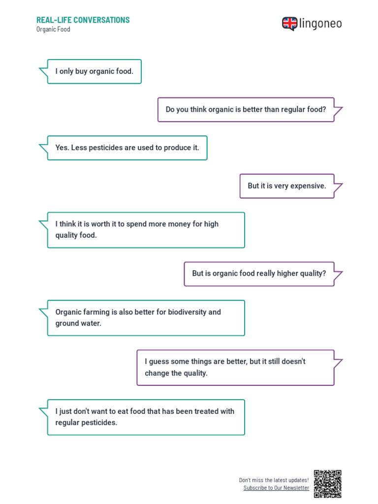 Organic Food - Dialogue | PDF | Wellness