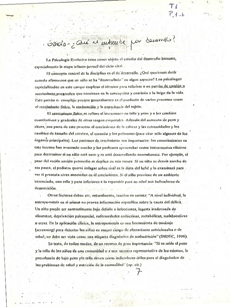 García, M. J. (1997) - Qué Se Entiende Por Desarrollo. Buenos Aires. Facultad de Psicología, UBA ...
