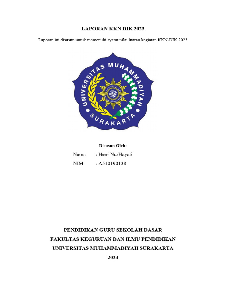 Laporan KKN-DIK 2023 | PDF | Karier & Perkembangan