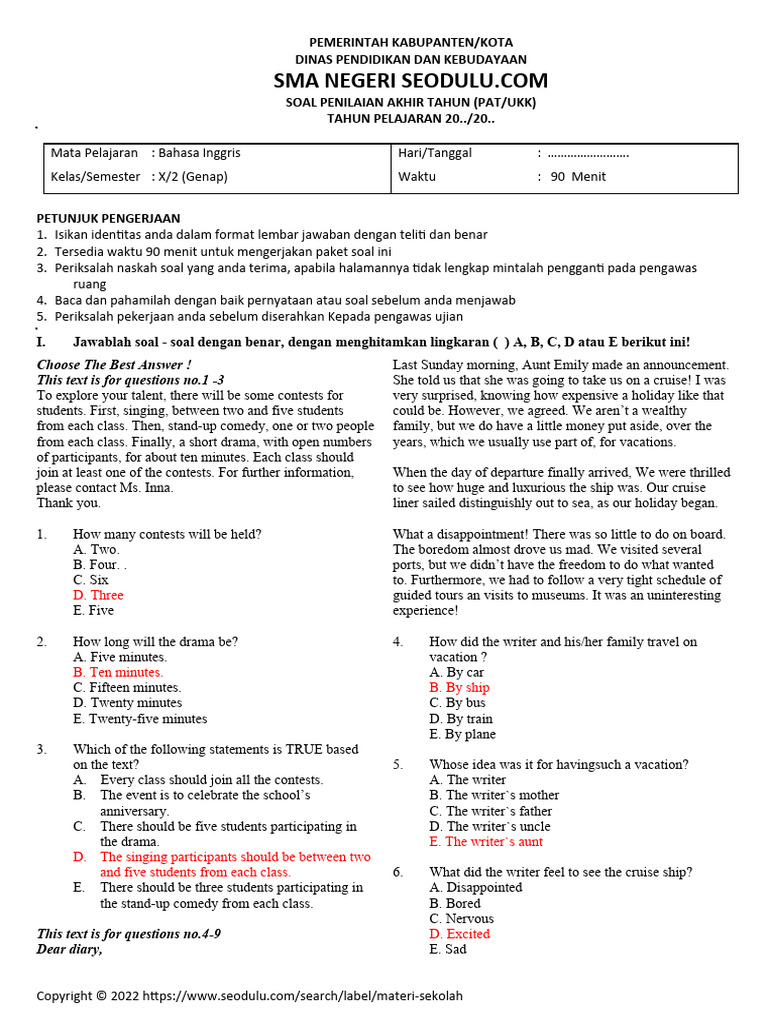 Soal Pat B Ing KLS 10 Seodulu | PDF | James Watt | Steam Engine