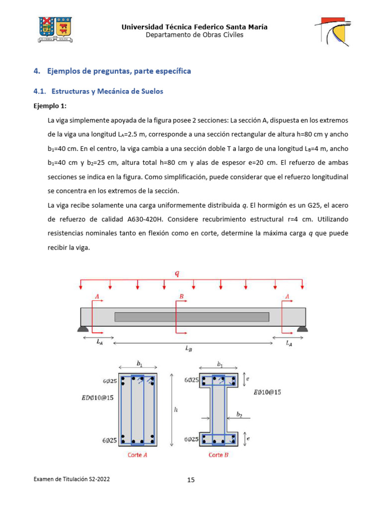 Ejercicios Lineamientos | PDF | Viga (Estructura) | Columna