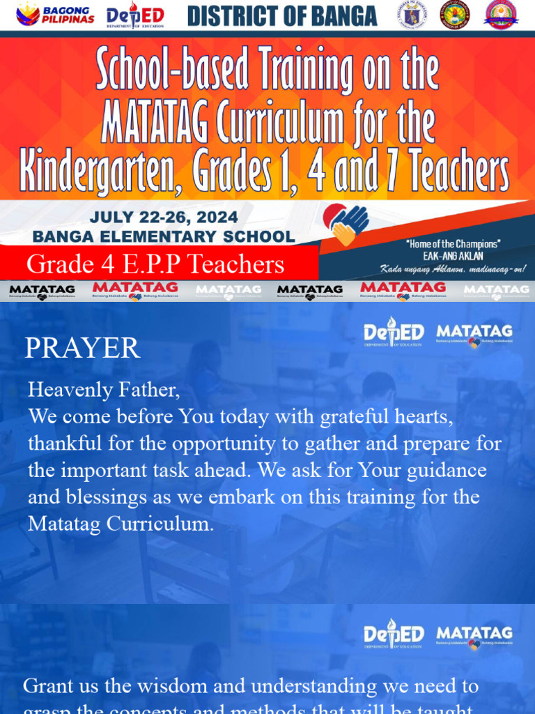 Opening Prayer EPP 4 Teachers MATATAG | PDF | Wisdom | Behavior ...