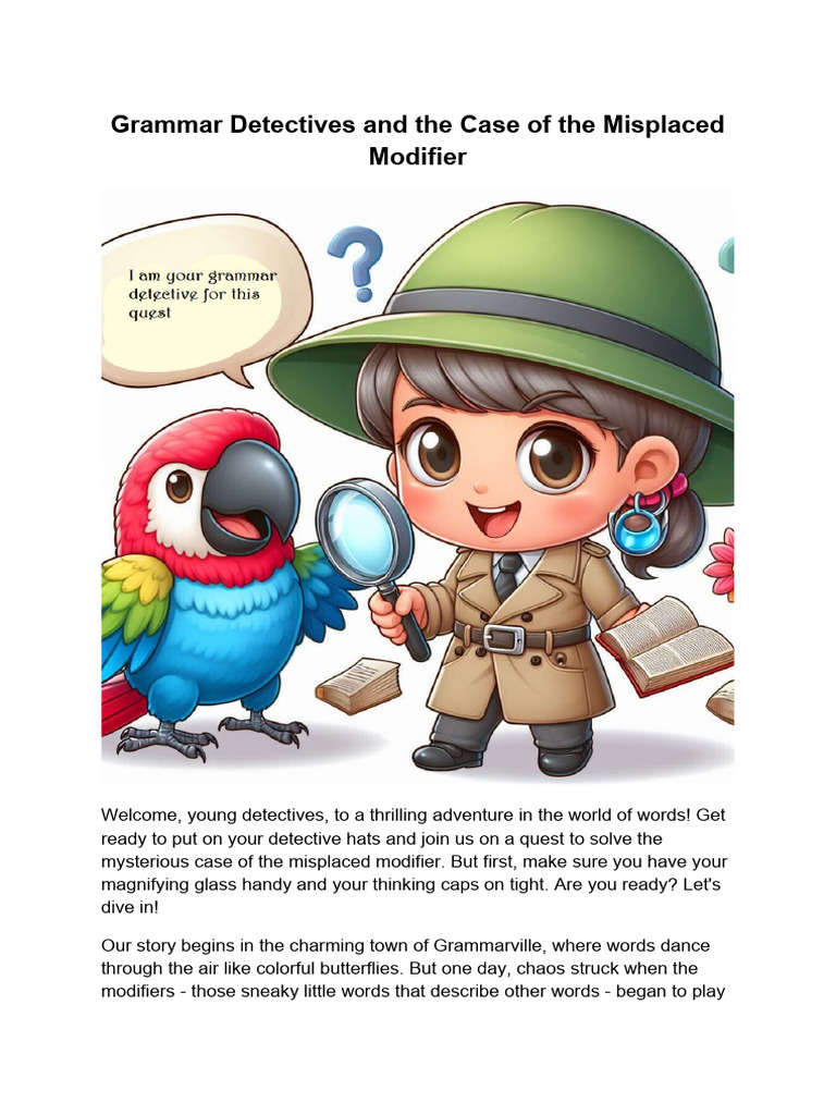 Grammar Detectives and The Case of The Misplaced Modifier | PDF