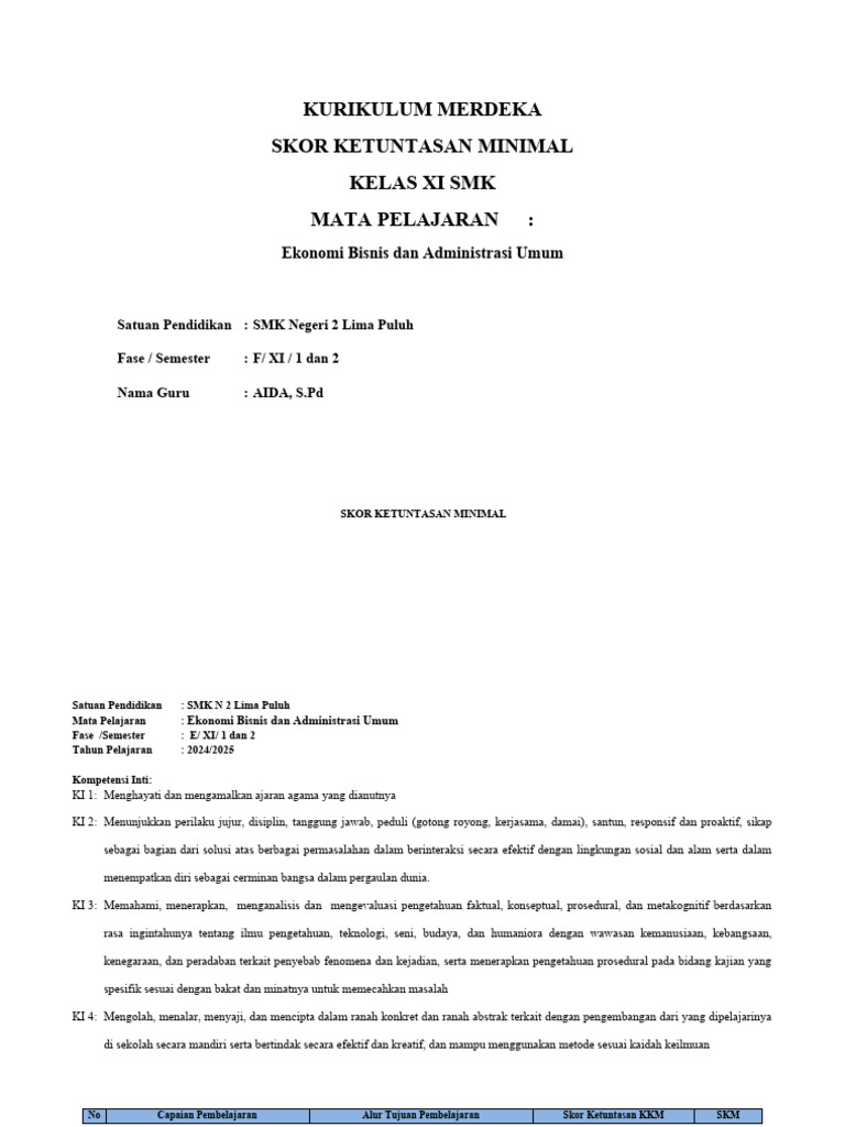 Analisis SKM X 2022-2023 | PDF | Karier & Perkembangan