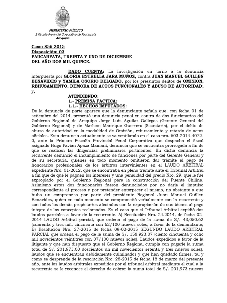 856-2015 Abuso de Autoridad - Omisión y Rehus. Retar. Acto) | PDF ...