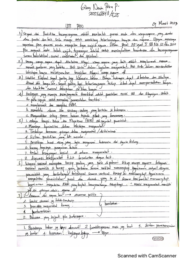 Uts - PKN E25 - Gilang Nanda Putra P. | PDF
