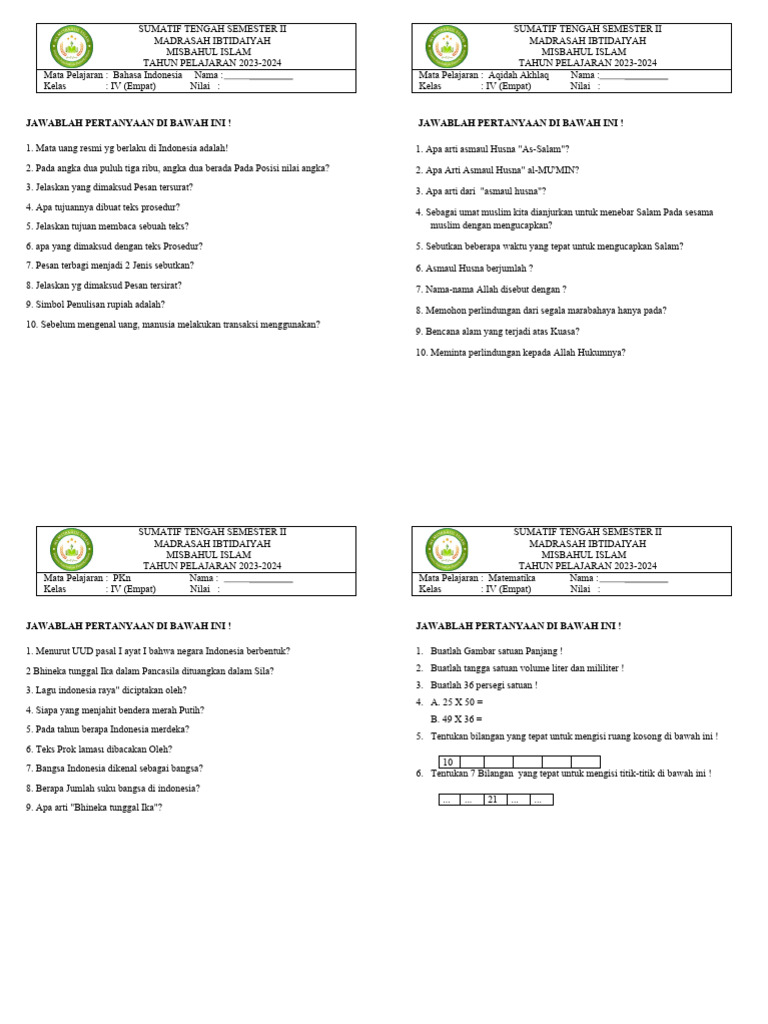 Soal Maria Ulfa | PDF | Perjalanan | Kajian Bahasa Asing