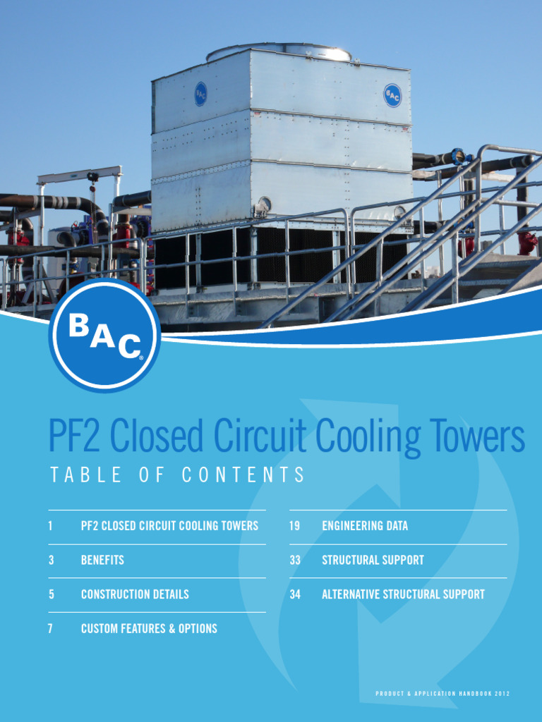 PF2 Closed Circuit Cooling Towers Guide | PDF | Pipe (Fluid Conveyance ...