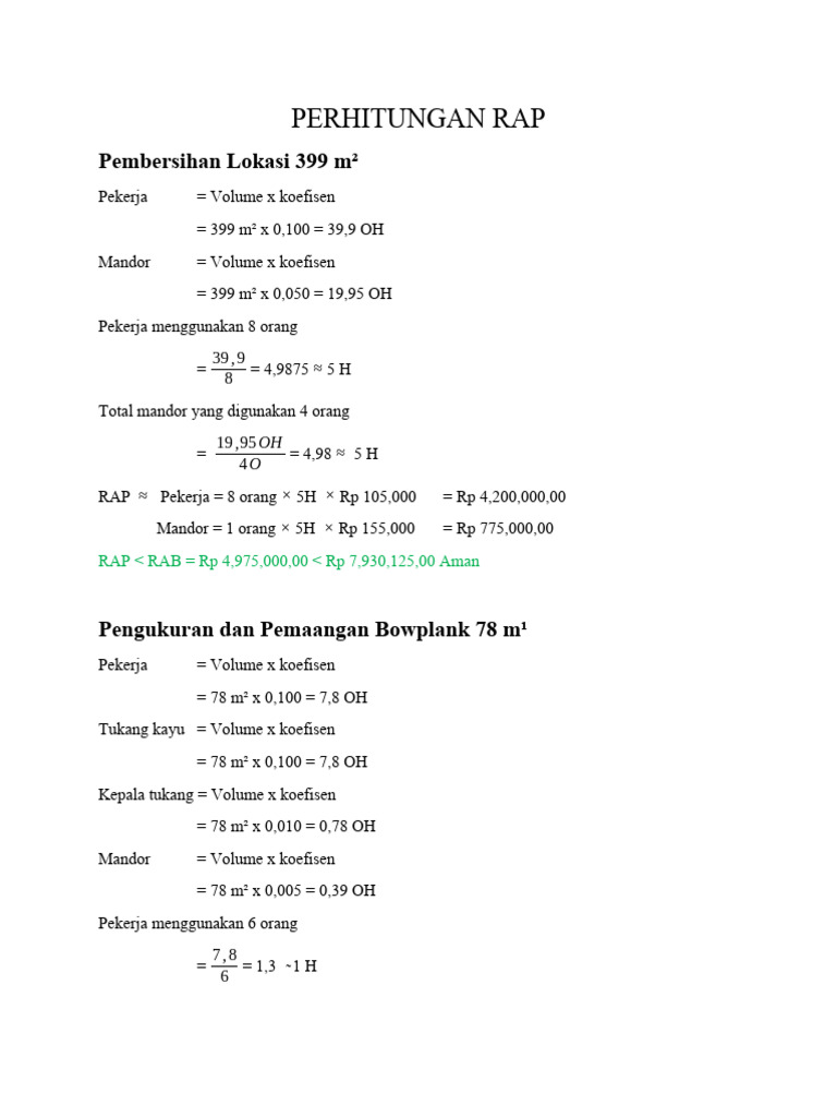 Perhitungan Rap | PDF