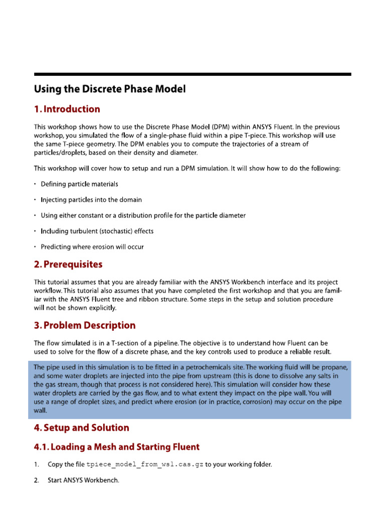 Tutorial2 Using The Discrete Phase Model Annotated | PDF | Drop (Liquid ...