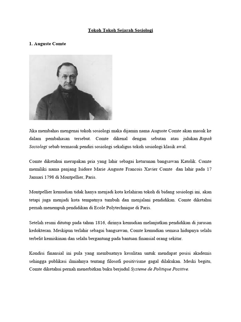 Tokoh Tokoh Sosiologi | PDF | Politik