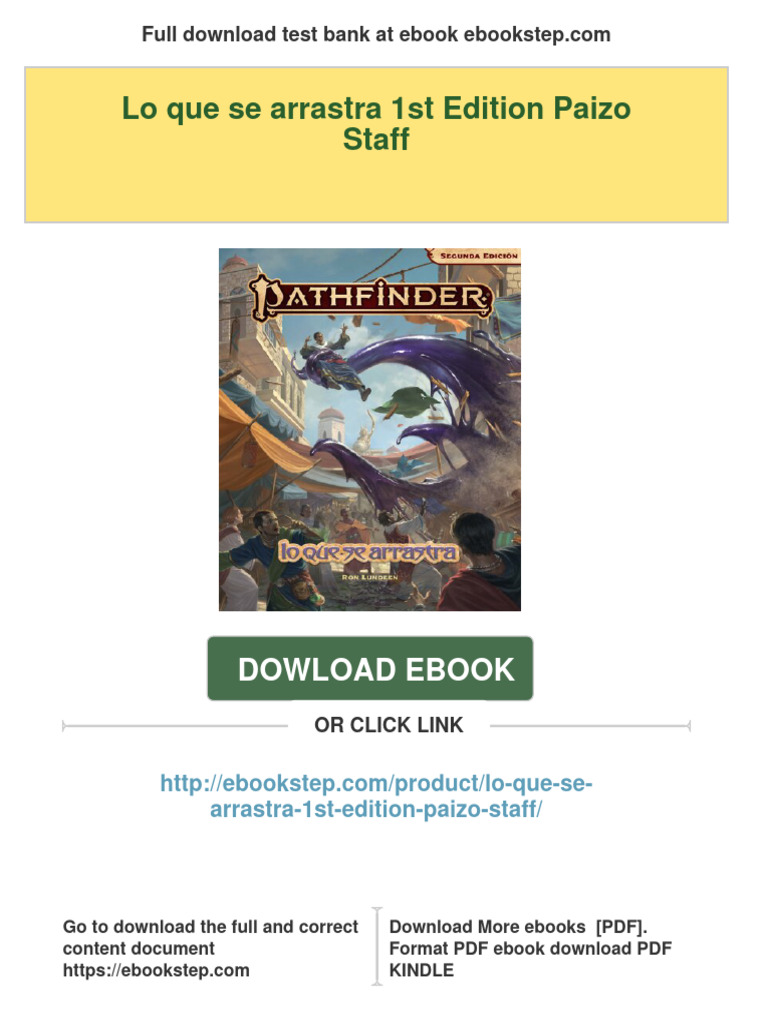 Full Download Lo Que Se Arrastra 1st Edition Paizo Staff PDF | PDF