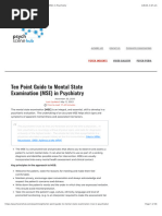 OSCE Checklist Mental State Examination MSE | PDF