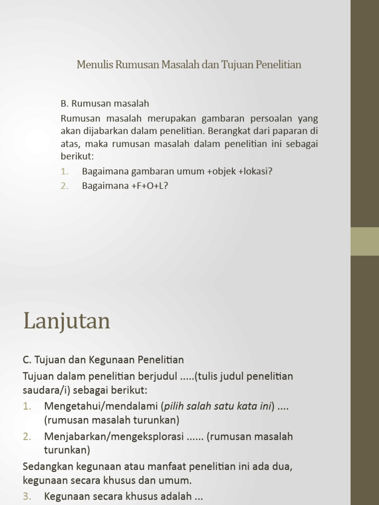 Menulis Rumusan Masalah | PDF
