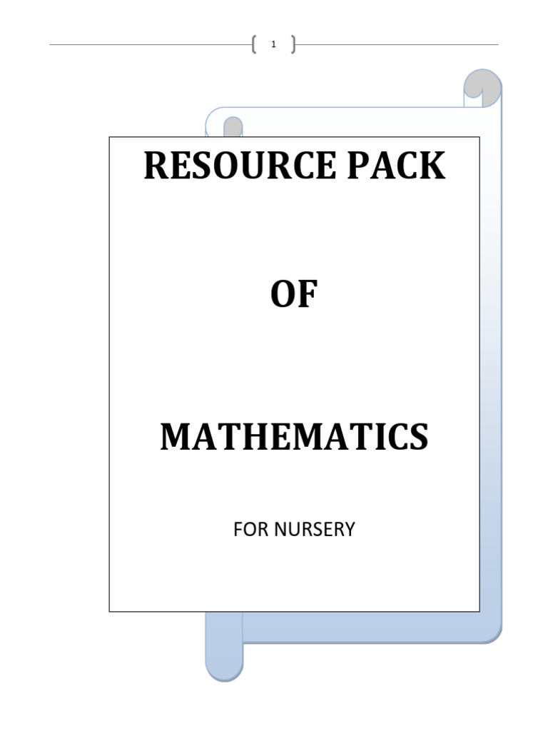 01 Final Math Lesson Plans For NURSERY | PDF | Yarn | Feeling