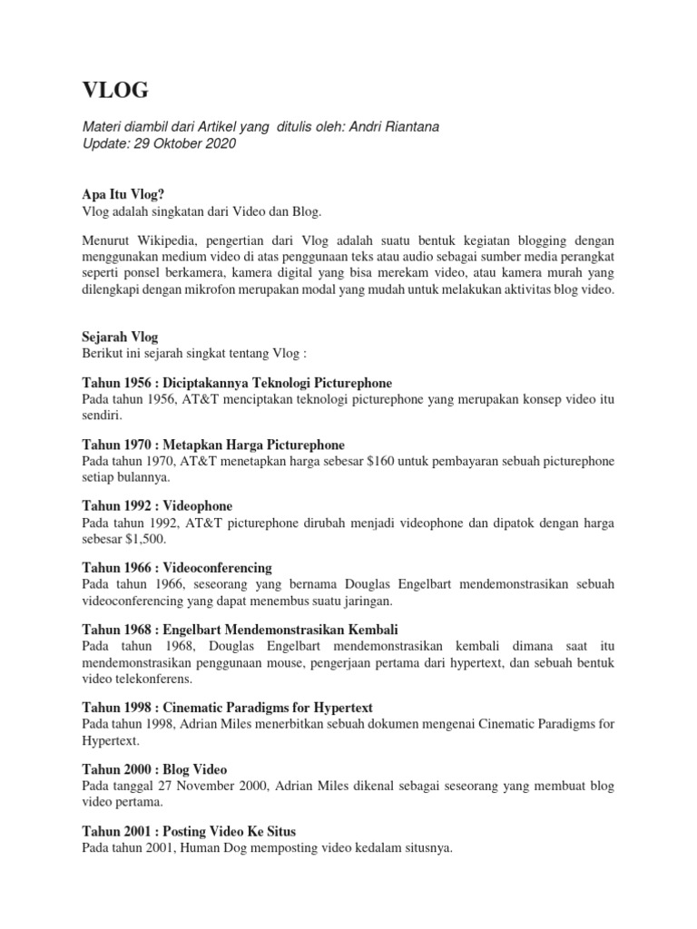 Panduan Vlog untuk Pemula | PDF