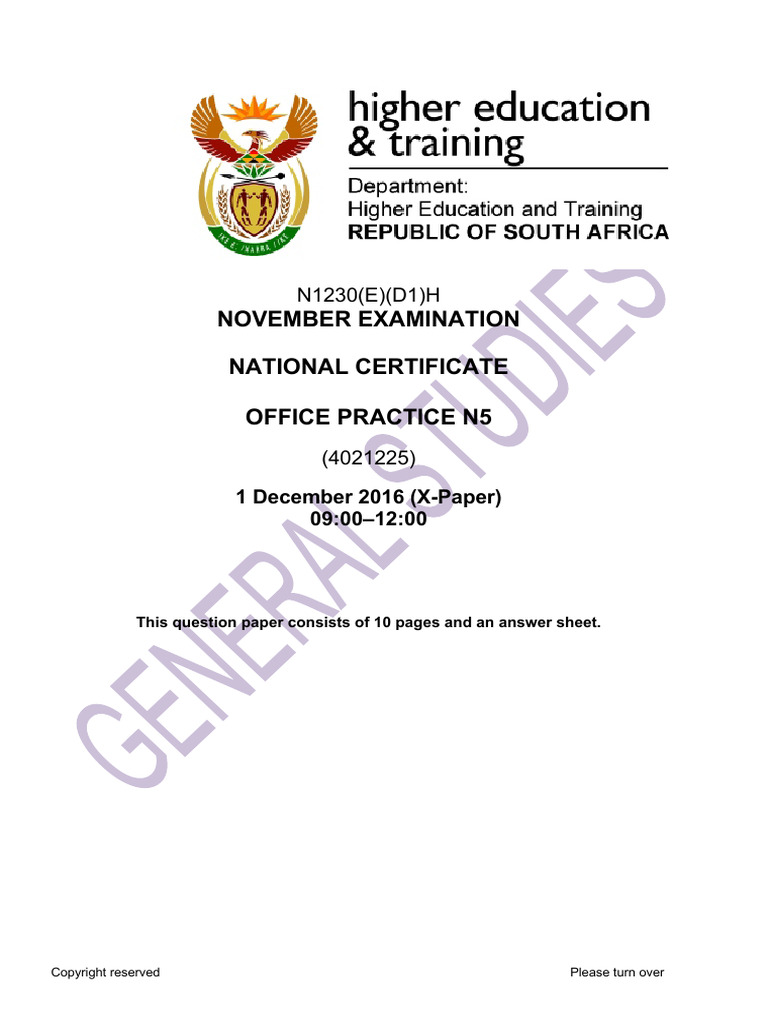 N5 Office Practice November 2016 Pdf Pdf Stocks Market Trend