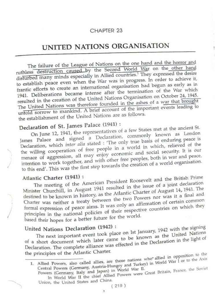 Objectives & Principles of UNO | PDF