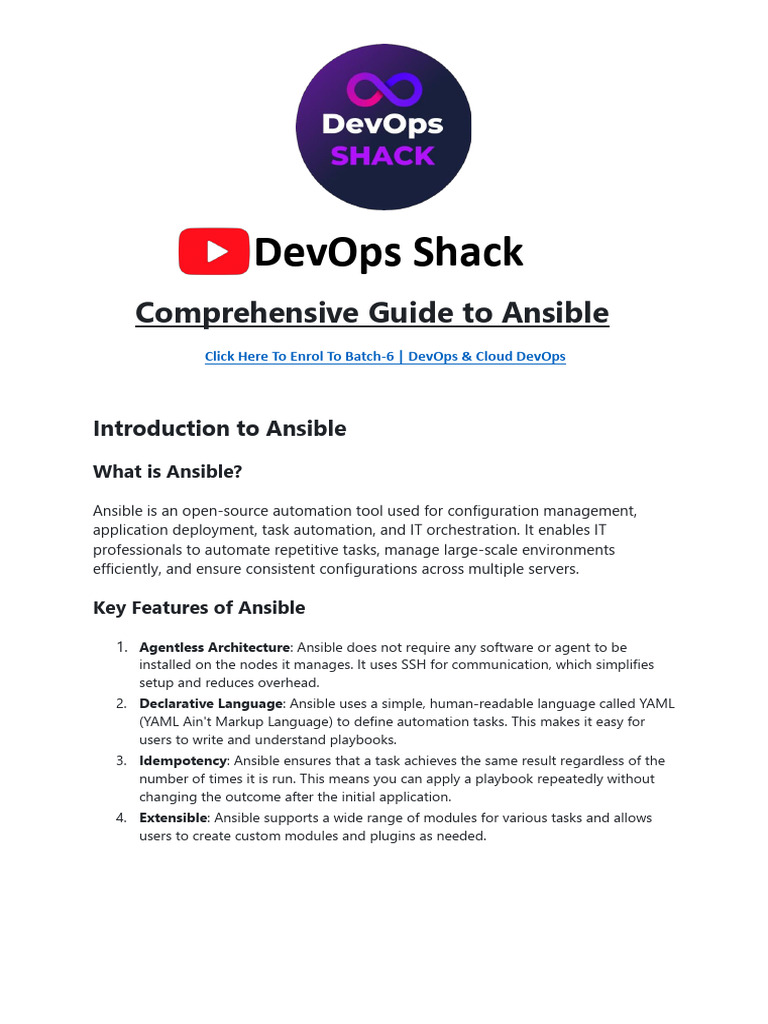 Ansible Guide: Setup & Use Cases | PDF | Web Server | Internet & Web