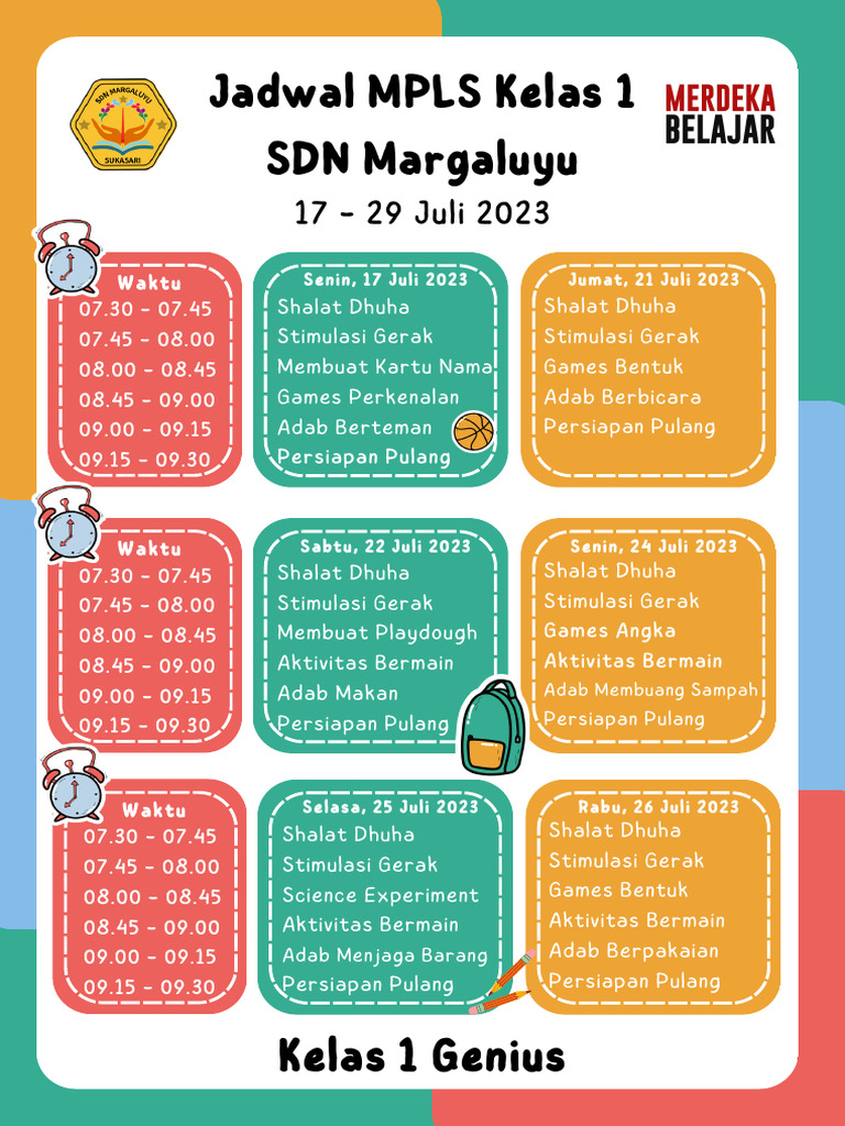 Jadwal MPLS Kelas 1 | PDF | Griya & Taman