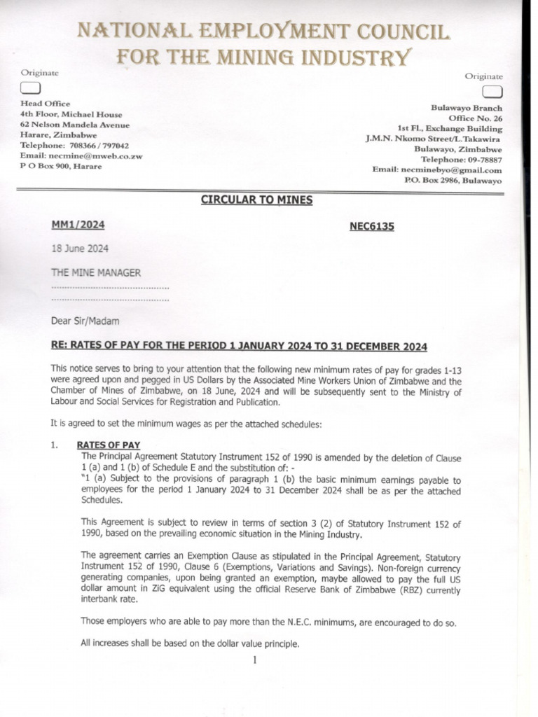 Circular - Wage Rates 2024 | PDF