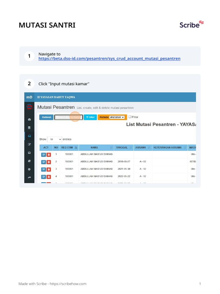 Panduan Input Mutasi Santri | PDF | Business | Finance & Money Management