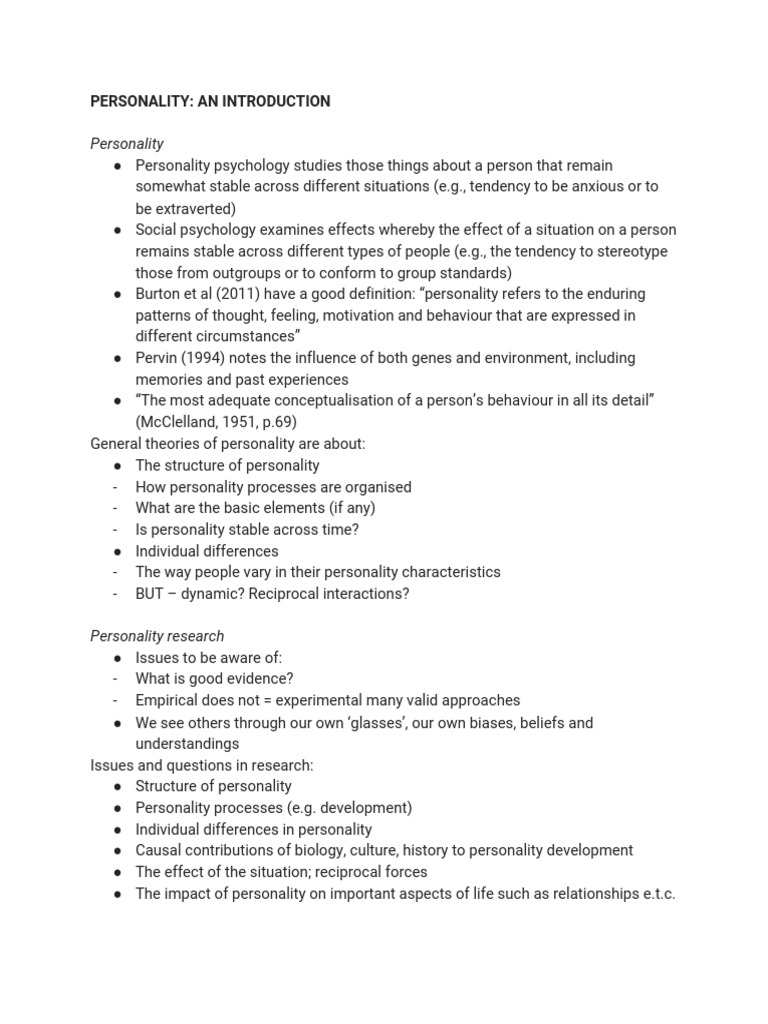 Personality Psychology | PDF | Id | Psychopathy