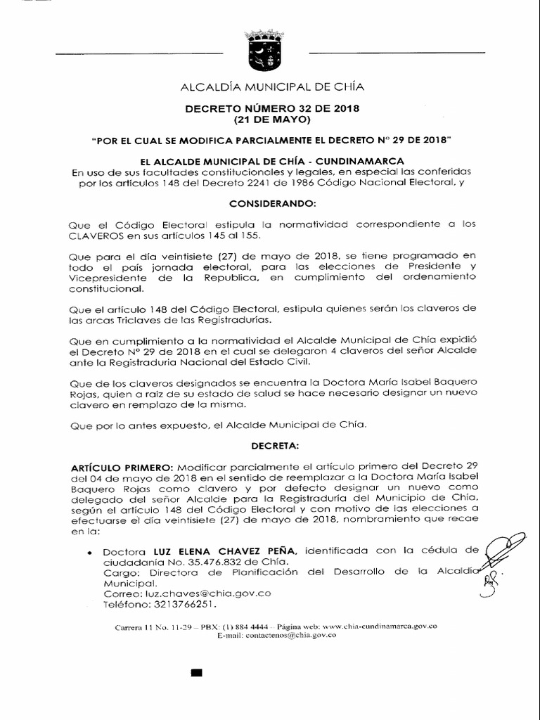 Decreto 32 de 2018 | PDF