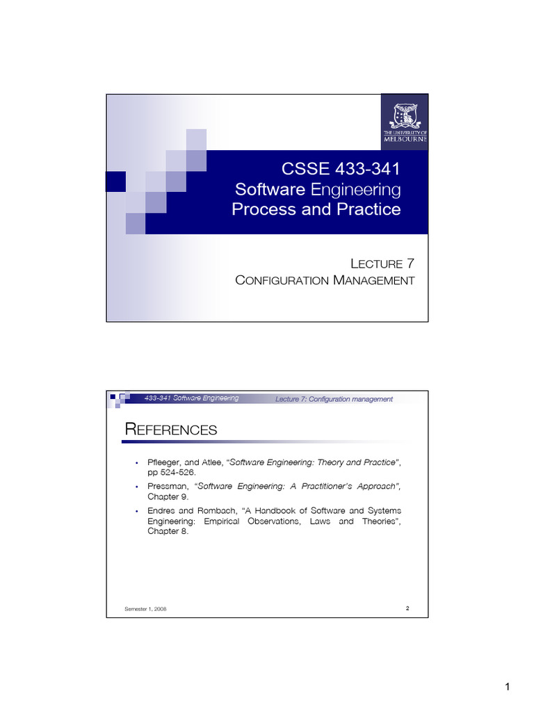 Lecture 7 - Handouts Configuration Management | PDF | Software | Specification (Technical Standard)