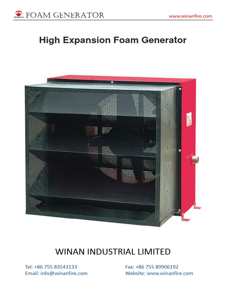 High Expansion Foam Generator Overview | PDF | Pump | Foam