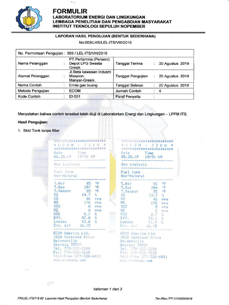 Hasil Uji Lab ITS | PDF