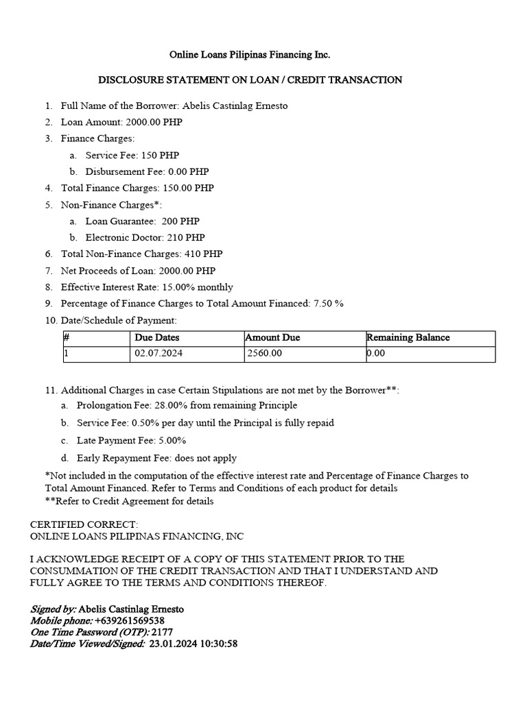 Disclosure Statement | PDF