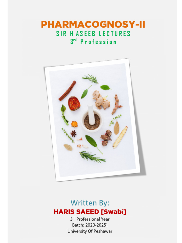 Pharmacognosy - II 3rd Year by Haris Saeed Swabi-1 | PDF