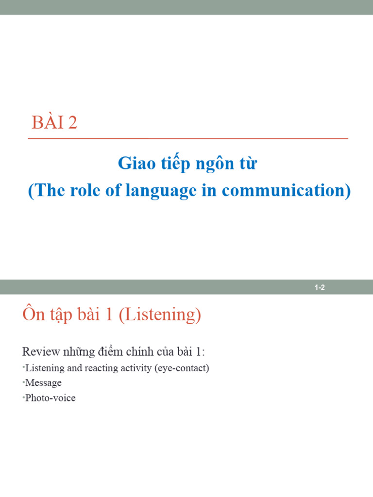 Ch2 - The Role of Language in Communication | PDF