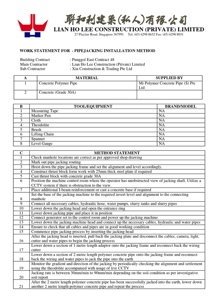 MOS Pipe Jacking | PDF | Pipe (Fluid Conveyance) | Concrete